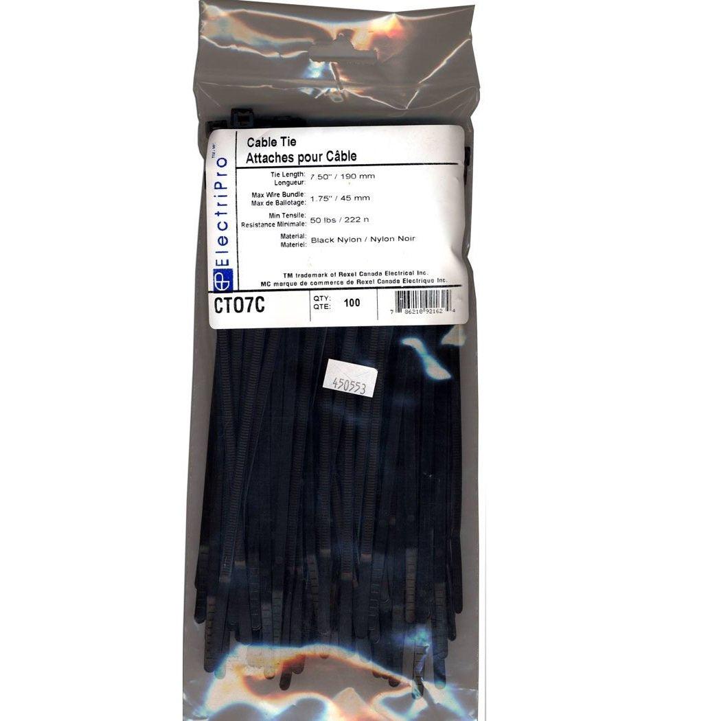 ElectriPro 14" Black Nylon Outdoor Cable Ties (500 units), Model EPOCT ...