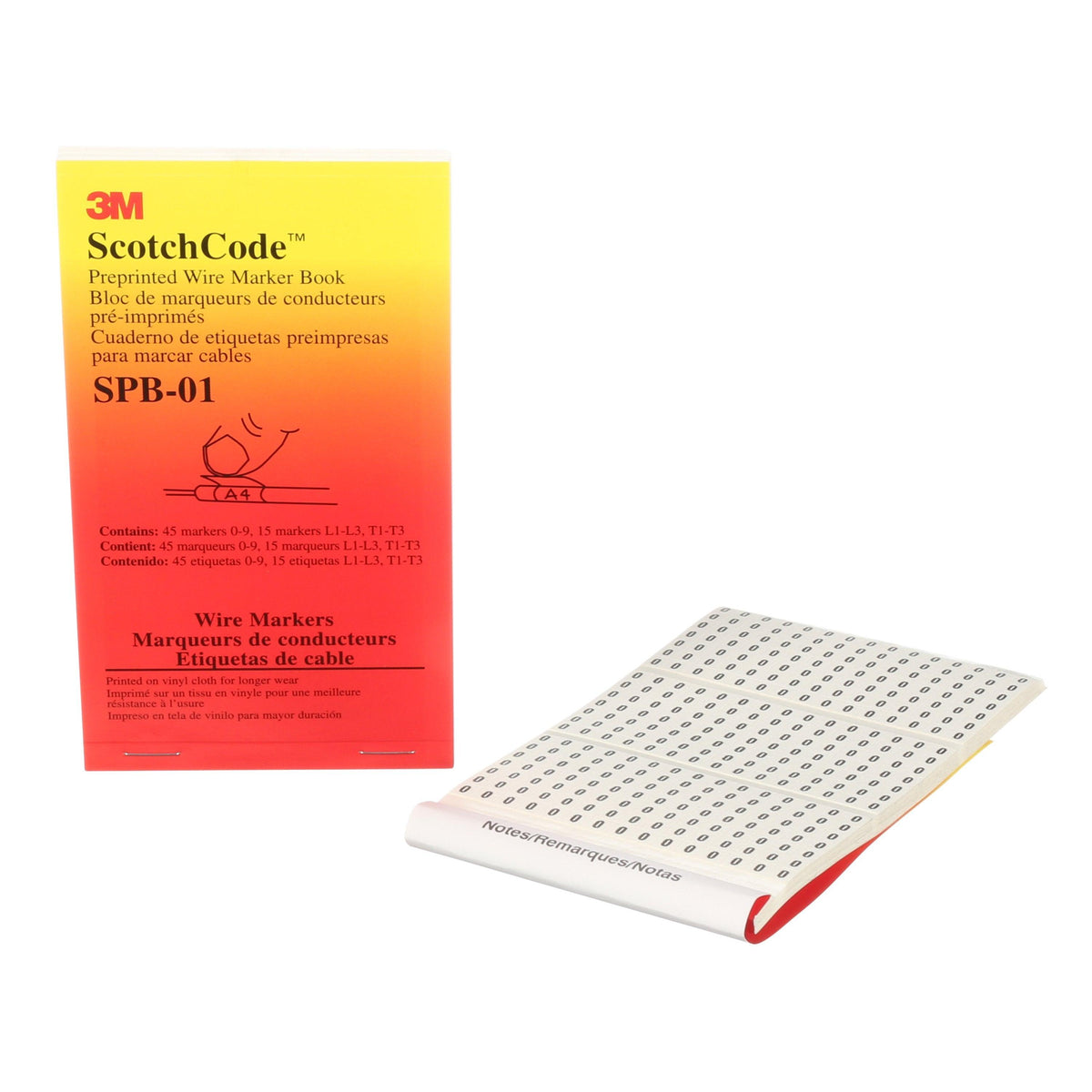 3M ScotchCode™ Pre-Printed Wire Marker Book, Numbers 0 - 9, Model SPB ...