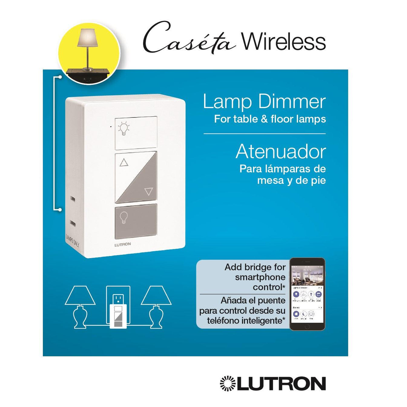 Lutron Caseta Wireless Plug-In lamp dimmer, Model PD3PCLWHC — Orka