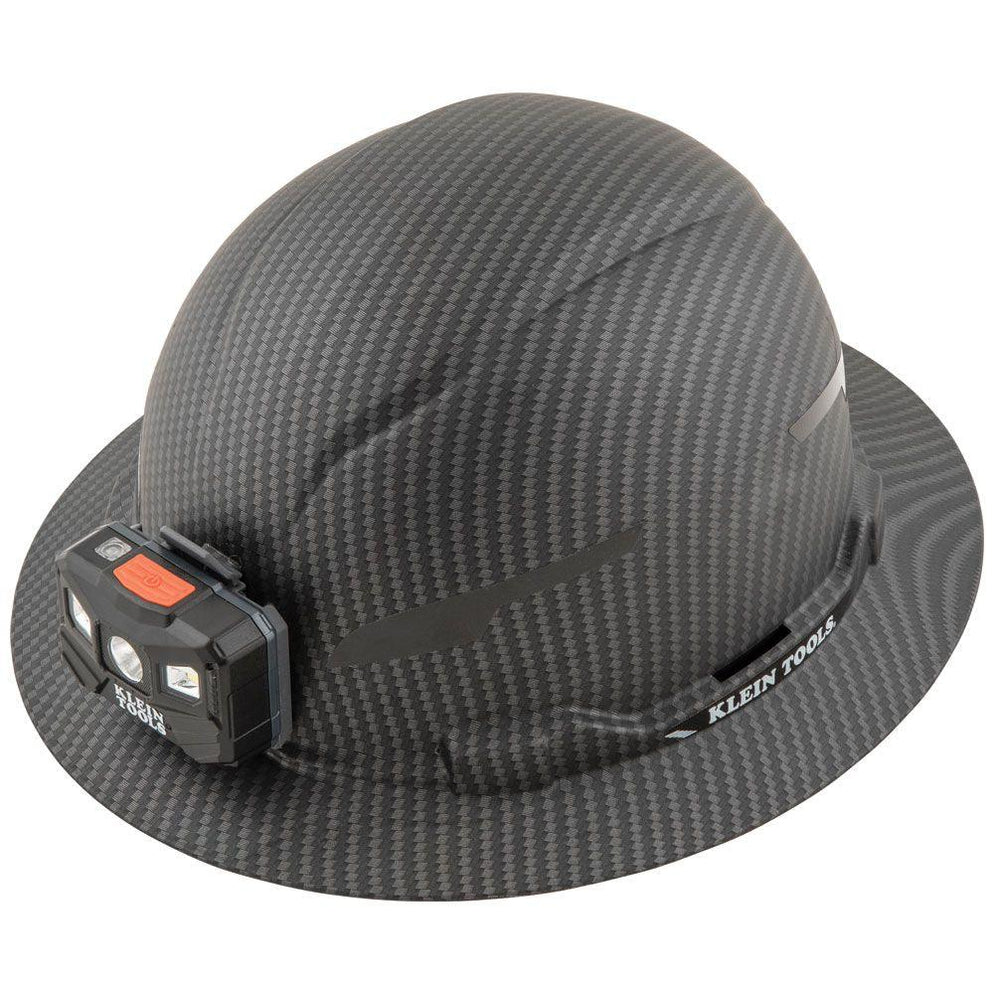 Klein Tools Hard Hat, Premium KARBN™ Pattern, Non-Vented Full Brim, Cl ...
