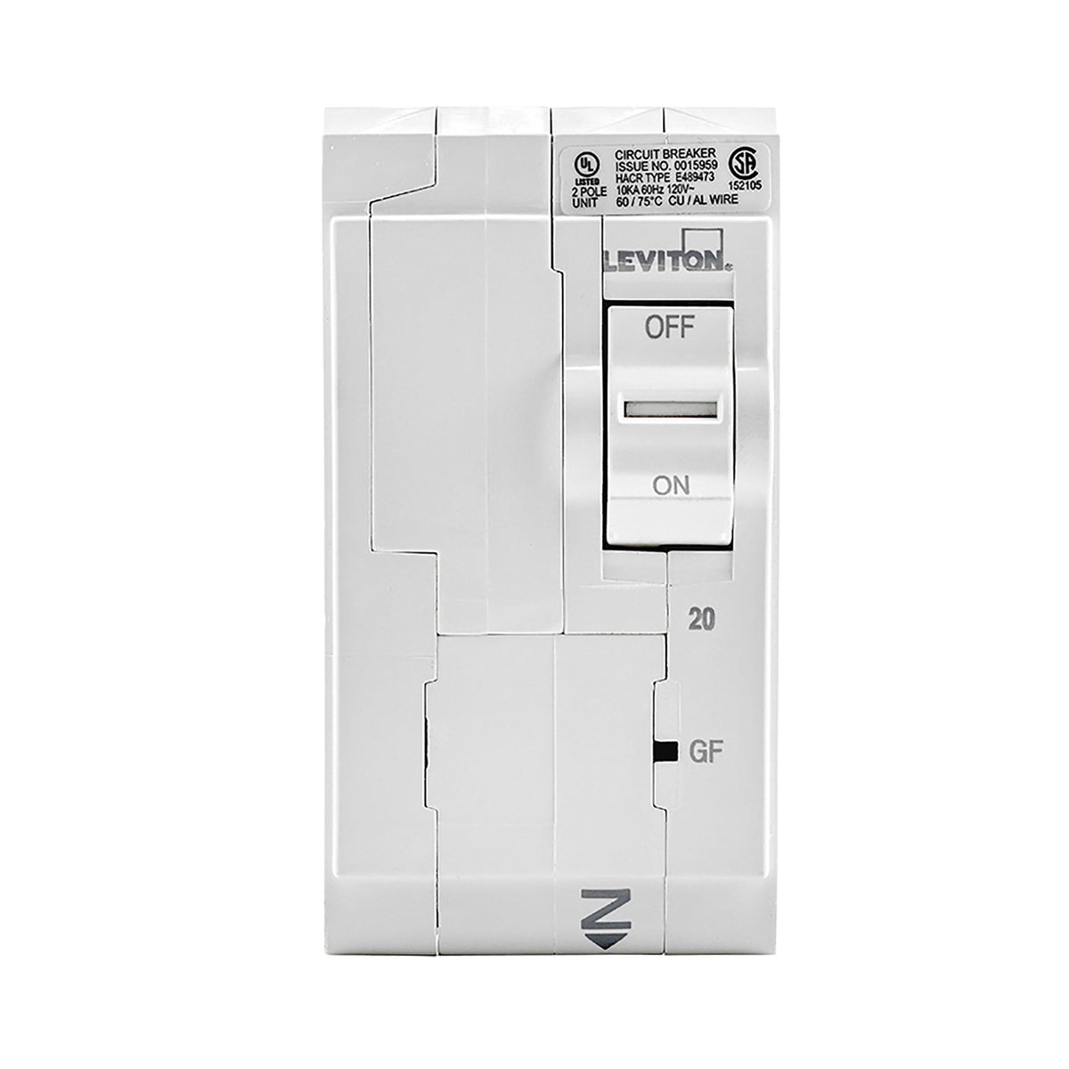 Leviton 2-Pole 20A 120/240V GFPE Plug-On Circuit Breaker, Model LB220 ...