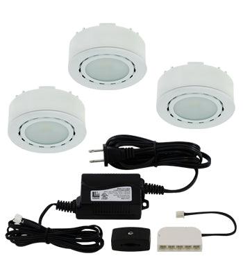 Liteline LED 3-Puck White Light Kit, Model UCP-LED3-WH — Orka